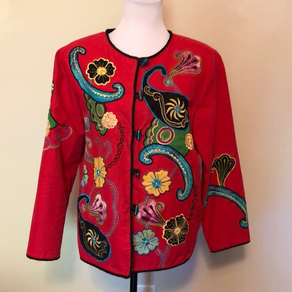 indigo moon | Jackets & Coats | Indigo Moon S 8 Red Jacket With Block ...
